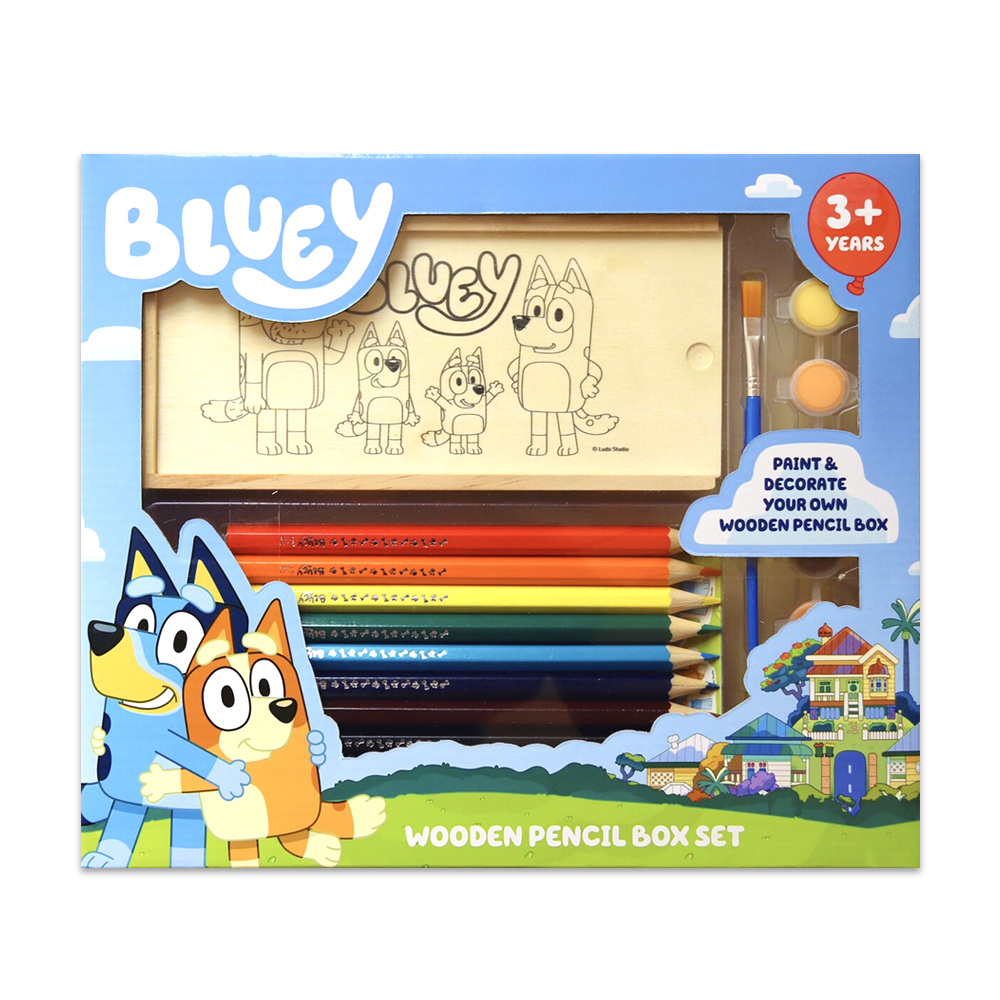 Bluey Wooden Pencil Box Set - Bluey Official Website