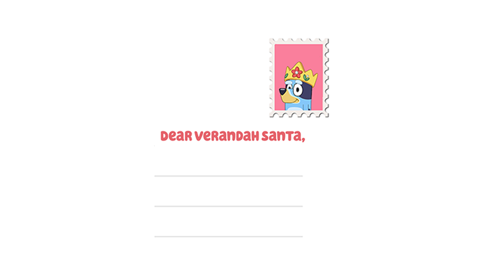 Letter to Verandah Santa - Bluey Official Website