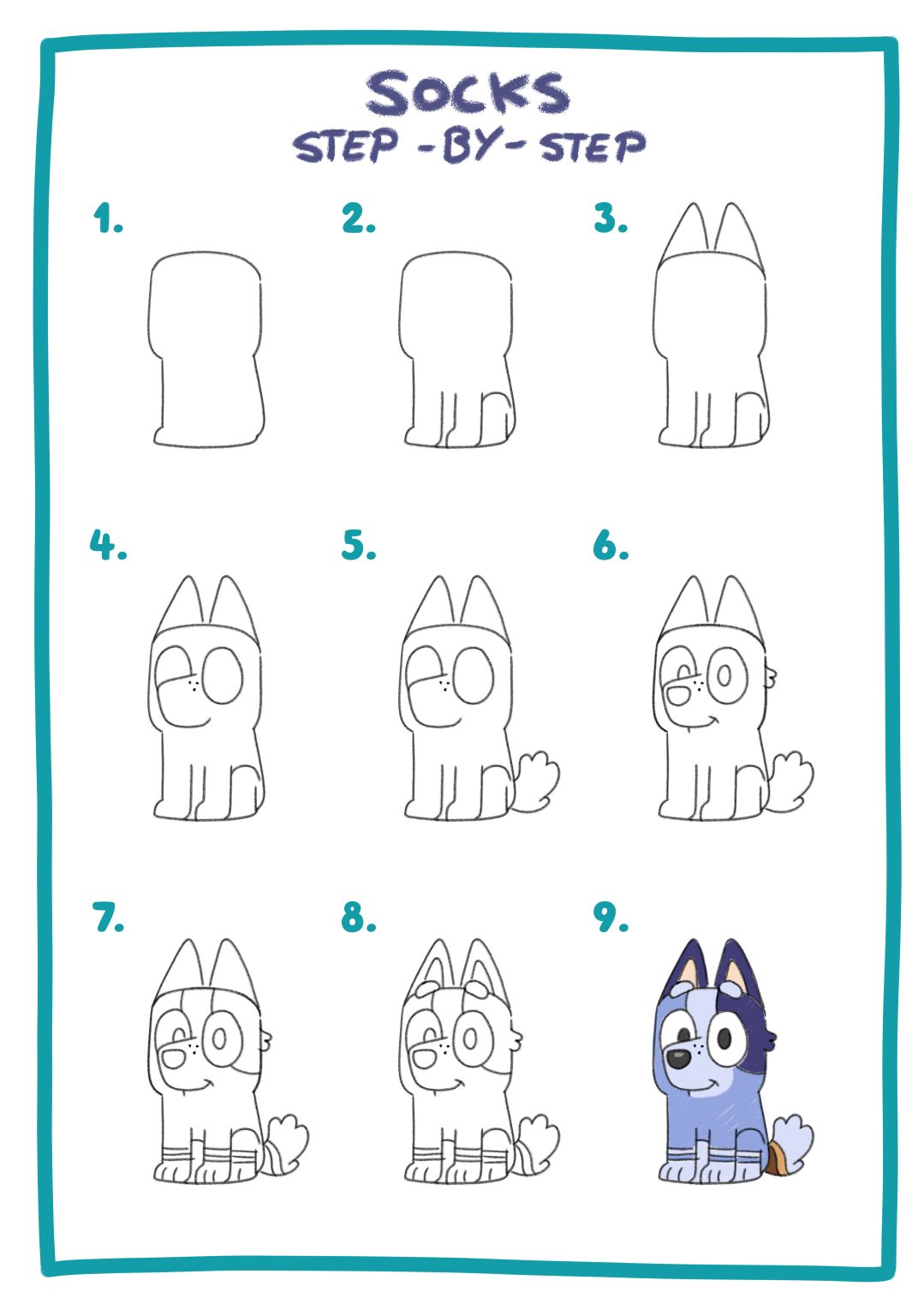 How to draw Socks - Bluey Official Website