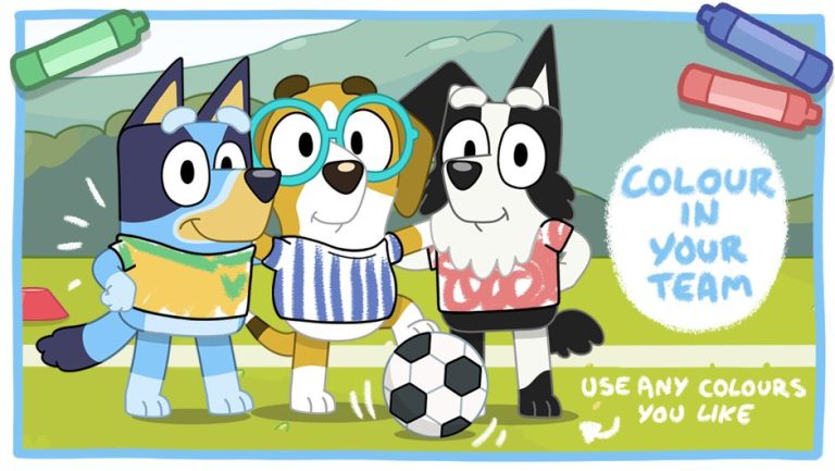 Support your team! World Cup Colouring Sheet - Bluey Official Website