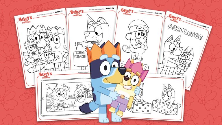 Bluey Christmas Colouring Sheets - Bluey Official Website