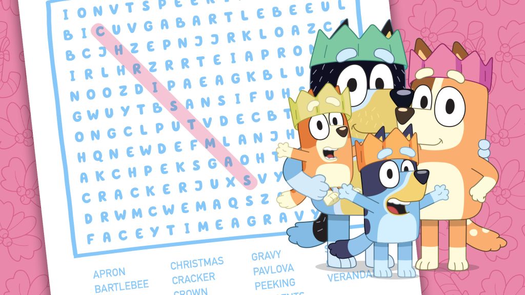 Bluey Christmas Wordsearch - Bluey Official Website