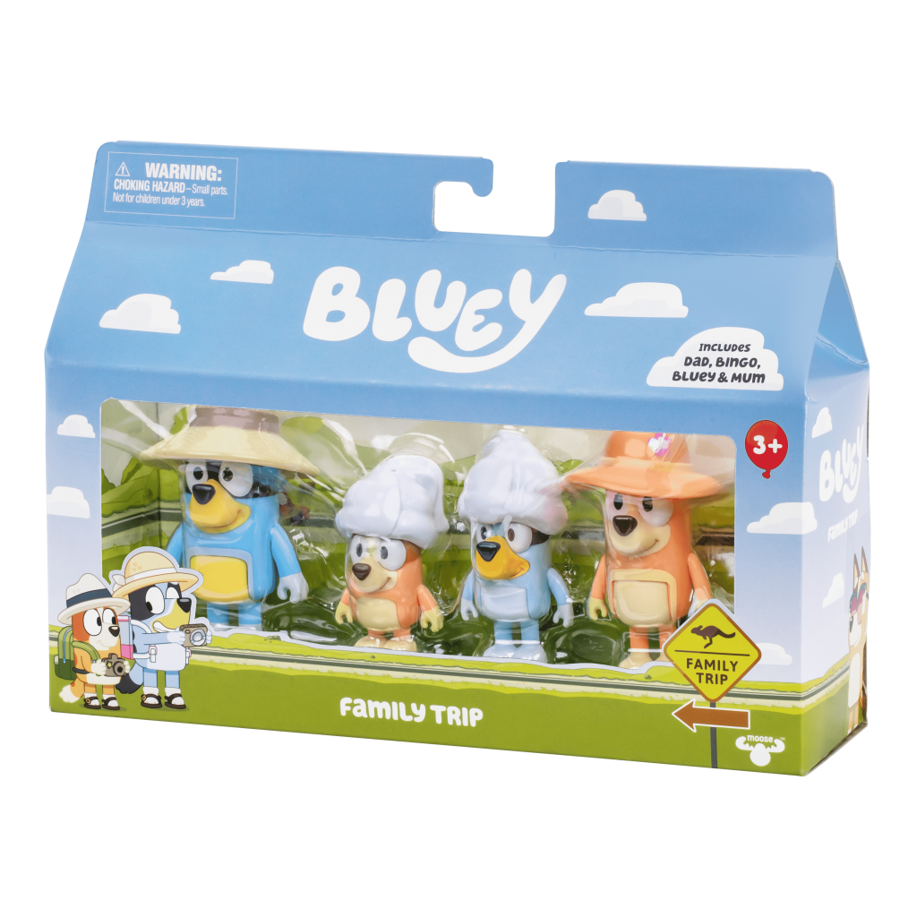 Bluey Family Trip Figures 4 Pack - Bluey Official Website
