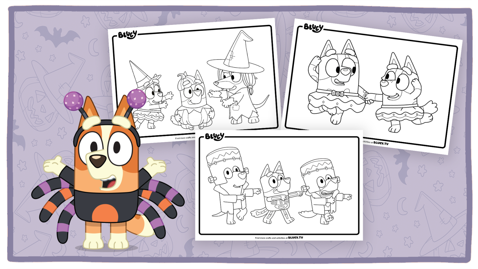 Halloween Friends Colouring Sheets - Bluey Official Website
