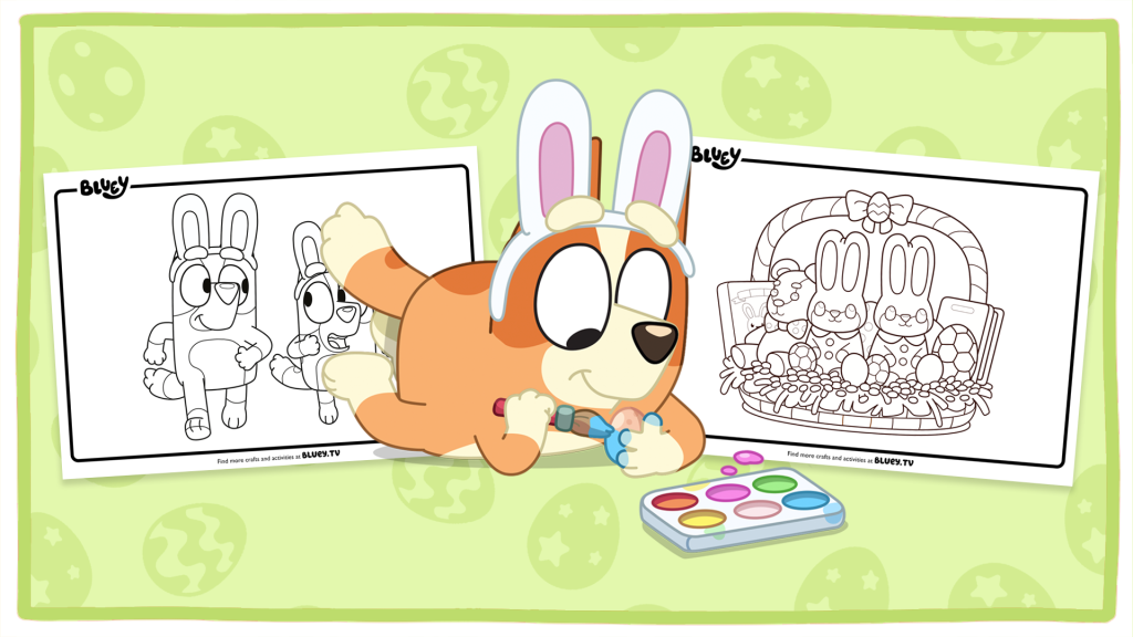 Bluey Easter Colouring Sheets - Bluey Official Website