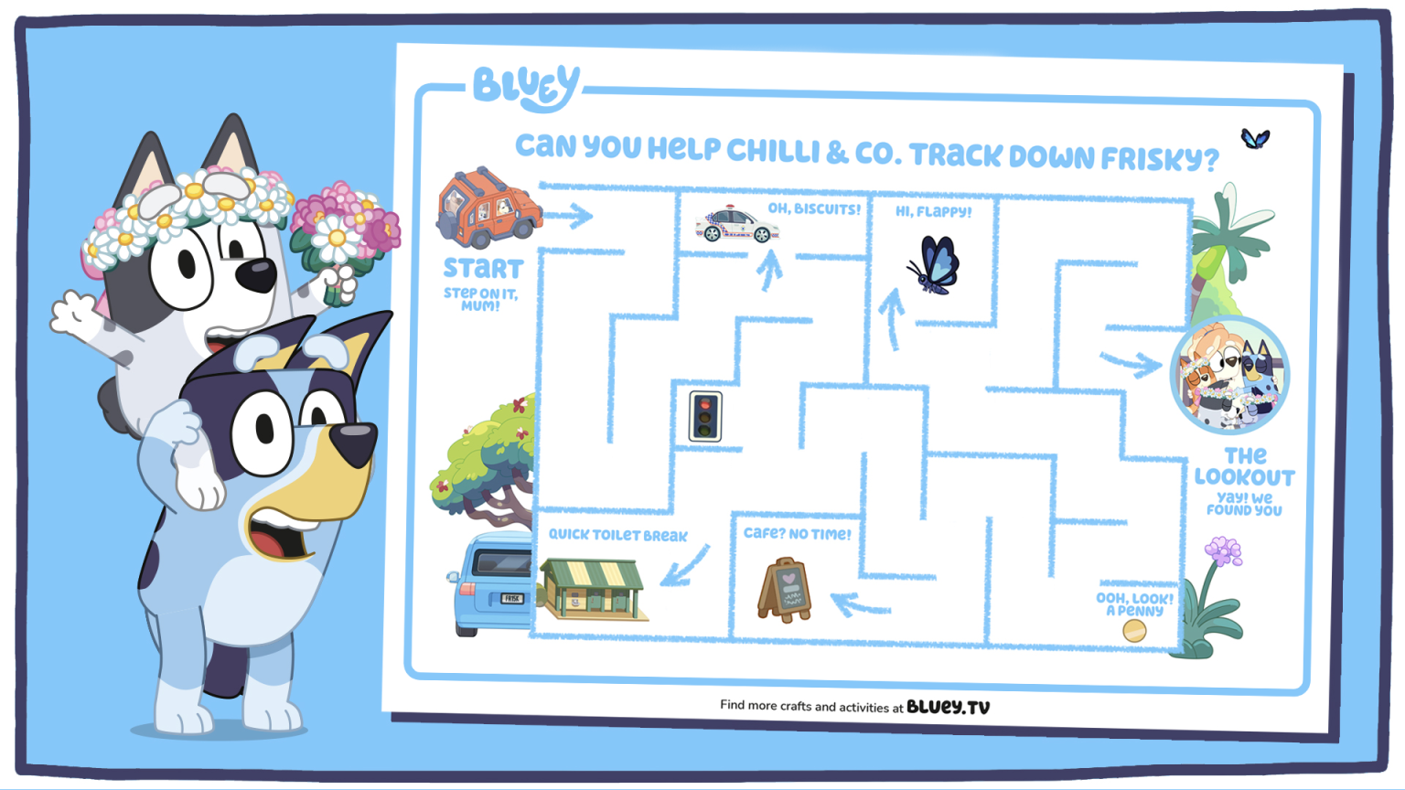 The Sign: 'Find Frisky!' Maze - Bluey Official Website