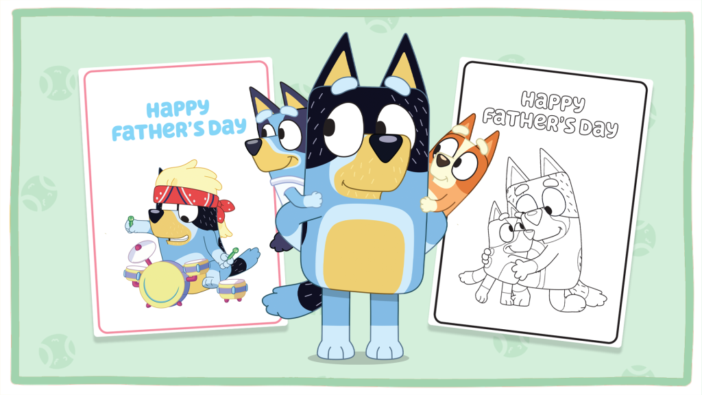Father's Day Colouring Cards - Bluey Official Website