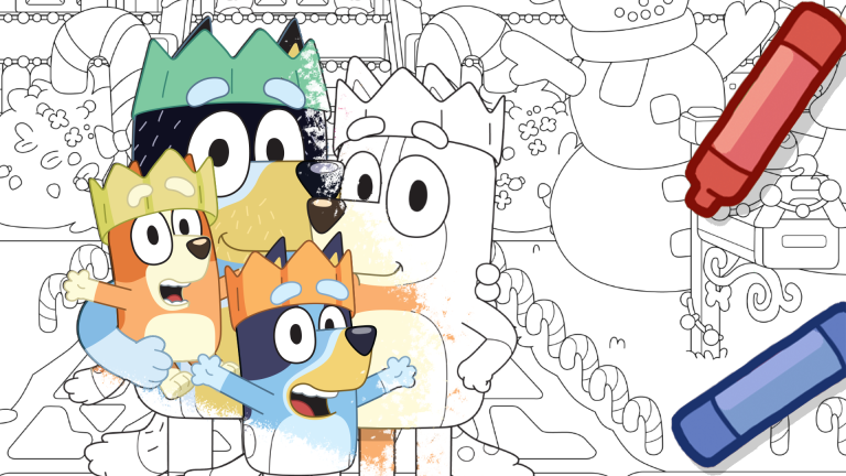 Extra Detailed Bluey Christmas Colouring Sheets - Bluey Official Website